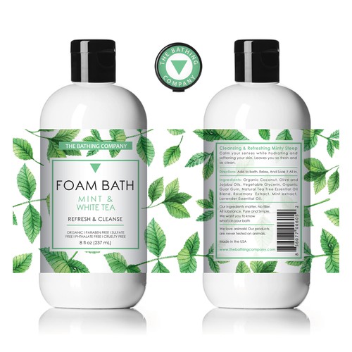 Foam Bath Bottle Labels | Product label contest