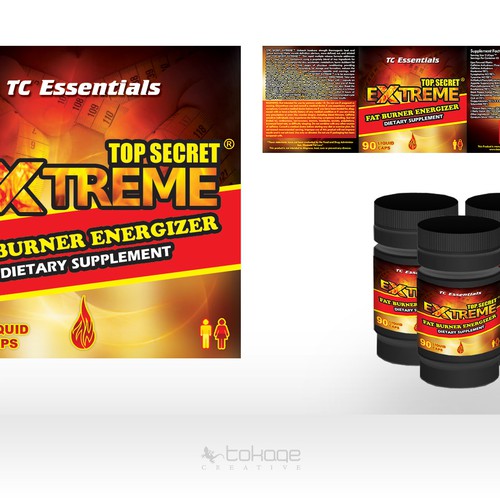 top secret extreme fat burner label design | Logo design contest