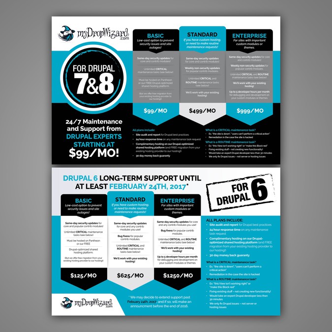 Create an attractive TWO-SIDED (HALF PAGE) FLYER for myDropWizard to ...