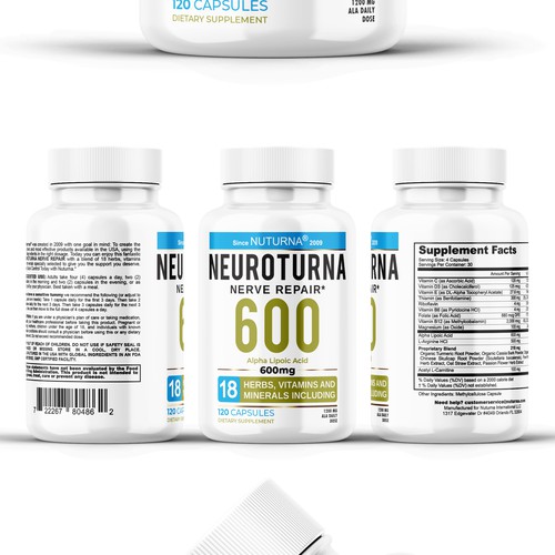 Designs | Supplement Label for NEUROTURNA | Product packaging contest