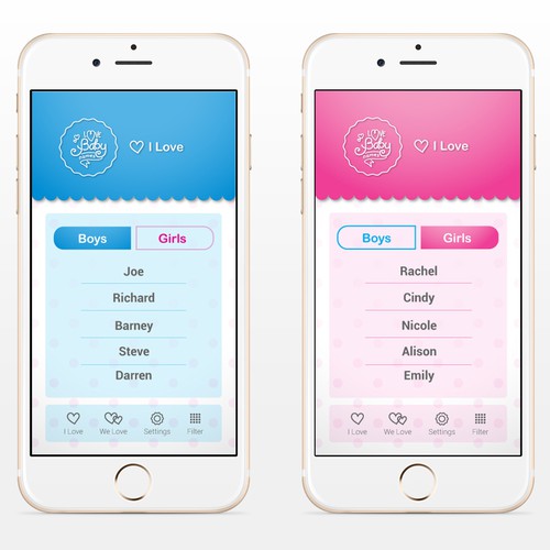 Baby Name App | App design contest