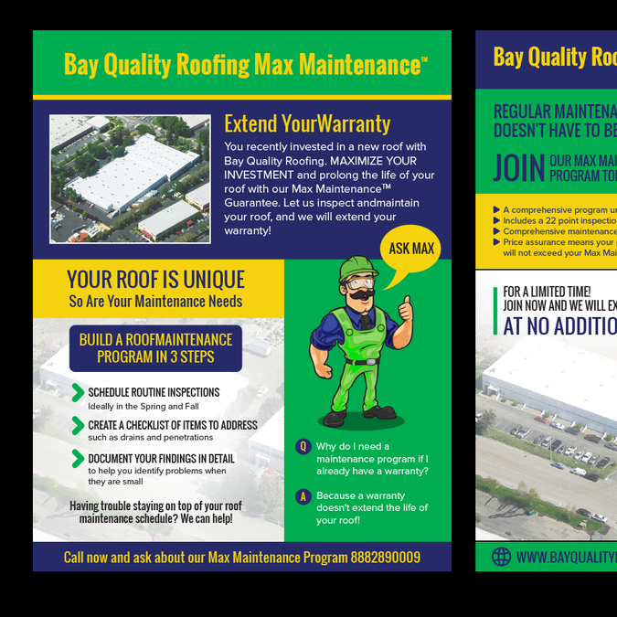 Inaugural commercial building maintenance launch flyer | Postcard ...