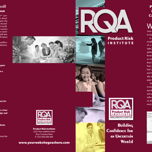 Designs | New Brochure Design for RQA Product Risk Institute | Print or ...