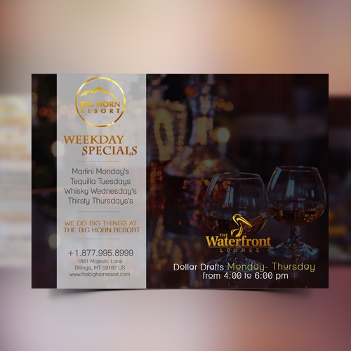 Designs | Waterfront Lounge Promo | Postcard, flyer or print contest
