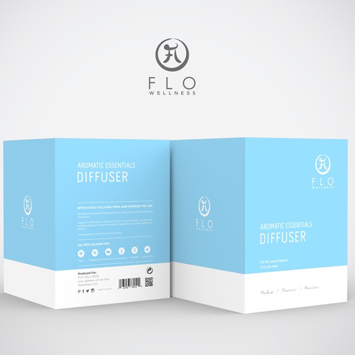 FLO WELLNESS electric water diffuser packaging | Product packaging contest