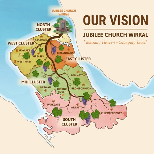 A growing grape vine map illustration | Illustration or graphics contest