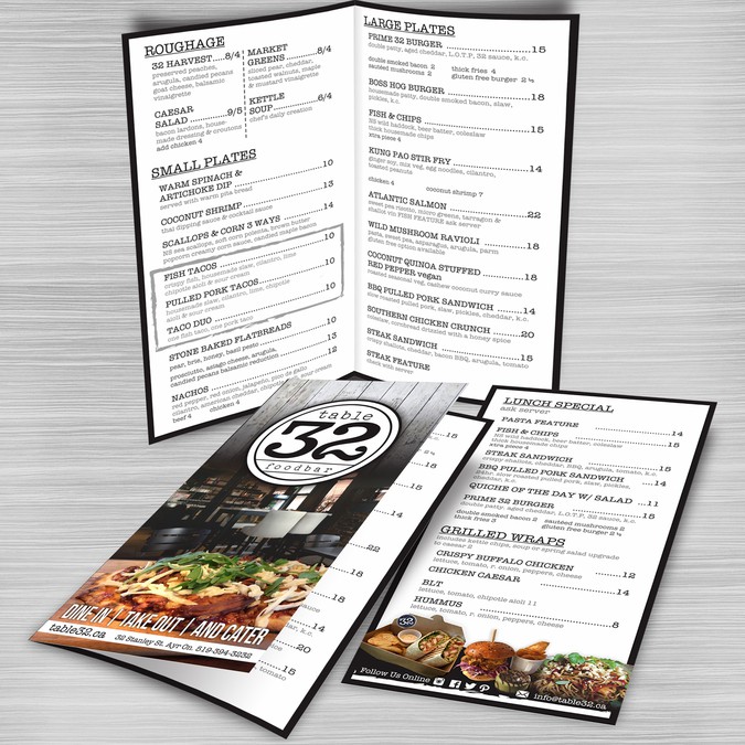 Take out Menu Marketing Material - new restaurant | Menu contest