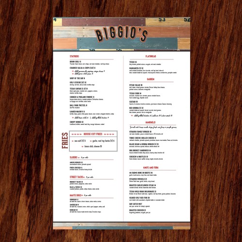 Menu Design for High-End Sports Bar | Menu contest