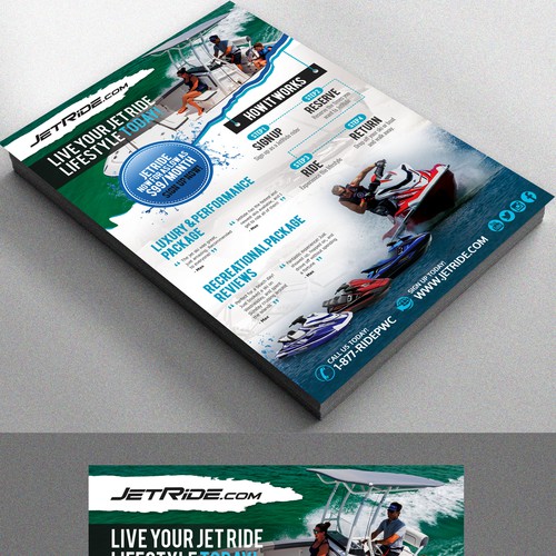 Create a postcard/flyer with an amazing look for a boat and jet ski ...