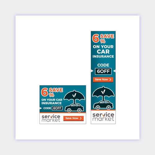 Modern/Hip Car Insurance Banner ads | Banner ad contest