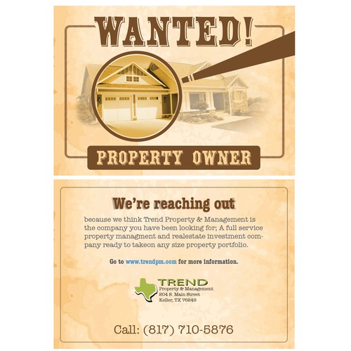 Trend Property and Management (WANTED DEAD OR ALIVE !) | Postcard ...