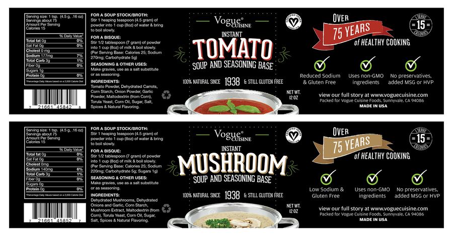 Create exciting product labels for 2 new gourmet healthy soup ...