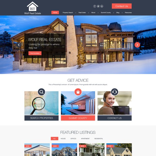 Wolf Real Estate Website Design | Web page design contest