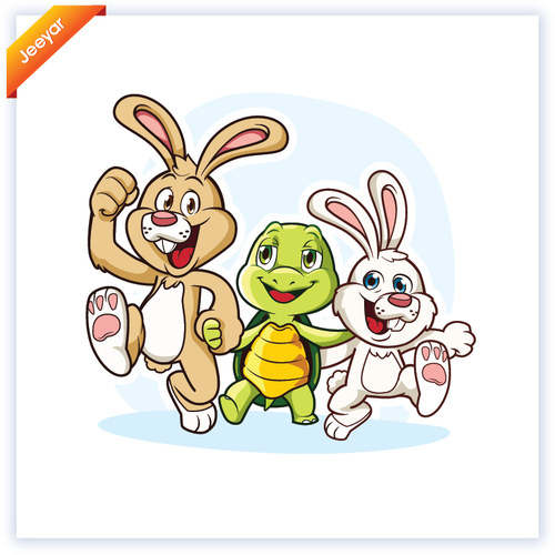 Design a winning hare and tortoise logo/mascots | Character or mascot ...