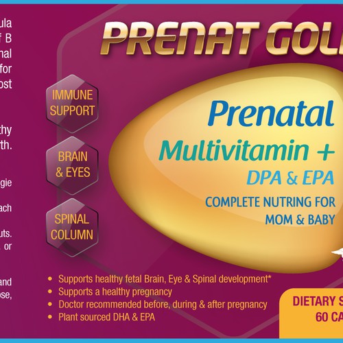 PRENAT GOLD PRENATAL SUPPLEMENT | Product label contest