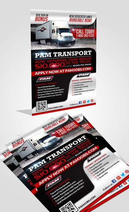 Create trucking ad to recruit drivers | Postcard, flyer or print contest