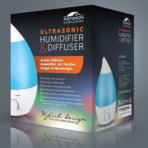 Create A **Ultrasonic Humidifier** Packaging Design To Be Seen All ...