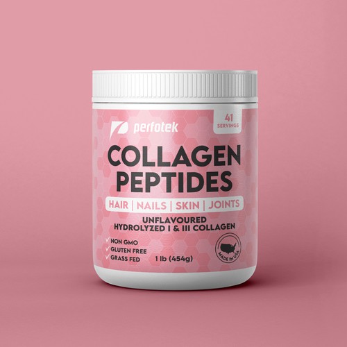 Designs | Packaging label for Collagen Peptides jar | Product packaging ...