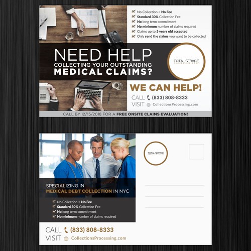 Postcard for Medical Debt Collection Agency in NYC | Postcard, flyer or ...