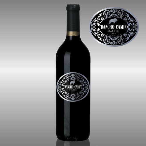Silver Argentinian Malbec Label set | Product label contest