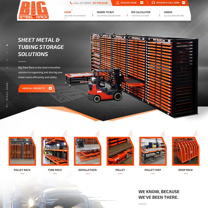 Help us design a great website for a BIG STEEL RACK | Web page design ...