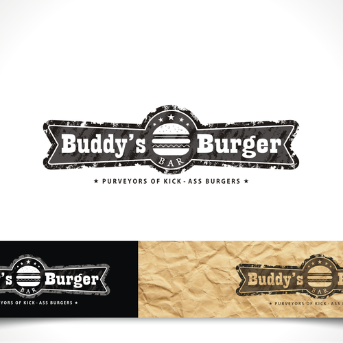 Design a simple, rustic and fun logo for a gourmet burger restaurant ...