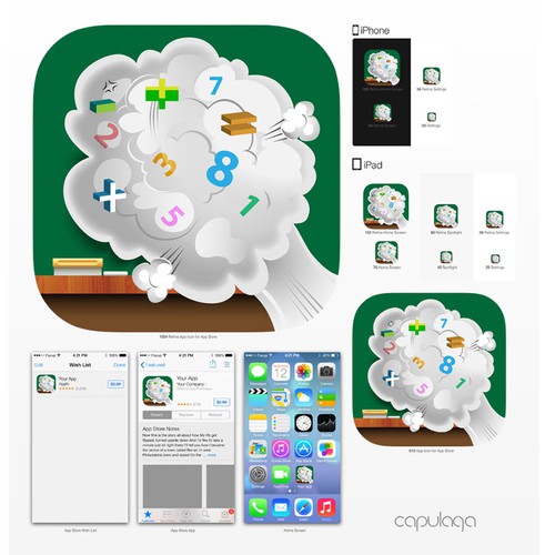 Math App Icon with Chalkboard theme | Icon or button contest