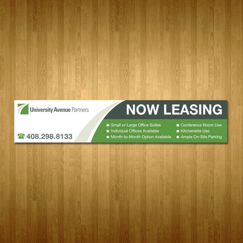 Create sleek leasing sign for modern office building. | Signage contest