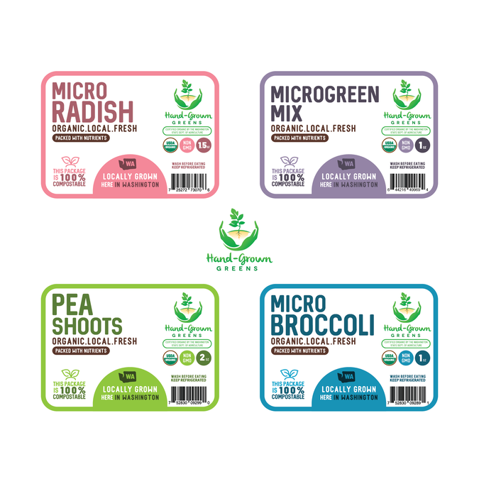 Help us sell our healthy & locally-grown microgreens! | Product label ...