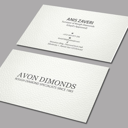 High class business card for diamond consultant | Business card contest