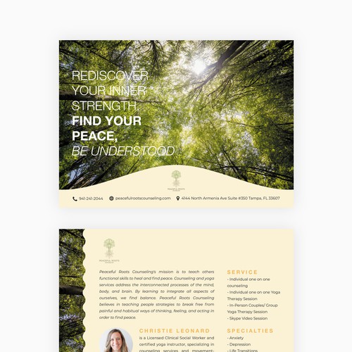 Holistic Counseling Practice needs a eye catching and peaceful postcard ...