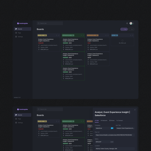 Designs | TrackMyJob (Job Tracker Web Application) | Web page design ...