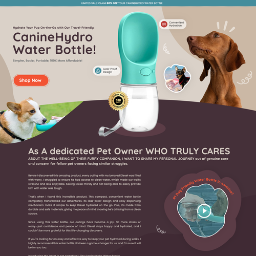 Designs | **GUARANTEED WINNER** - Website Page For Pet Dog Product ...