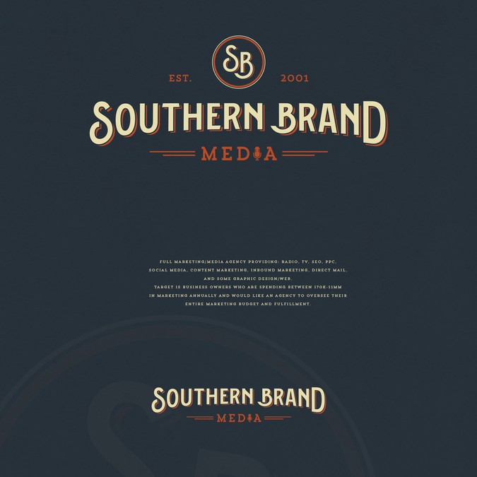 Vintage/Retro logo for Southern Brand Media | Logo design contest
