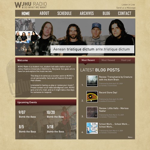 Internet Radio Station Web Site Design | Web page design contest