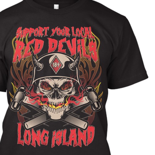 Red Devils Motorcycle Club T-Shirt Design (HARDCORE!) | T-Shirt Wettbewerb