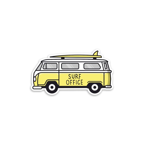 Fancy SURF stickers - shaka hand, vintage VW camper | Sticker contest