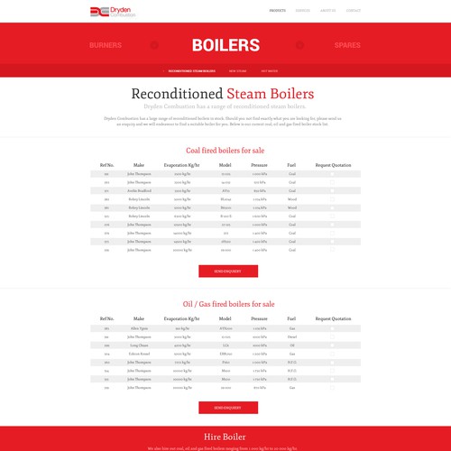 Designs | Website revamp for hot water boilers company | Web page ...
