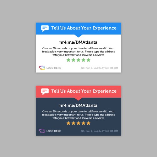 REVIEW ME CARD - Business Card Size To Request a Rating and Review ...