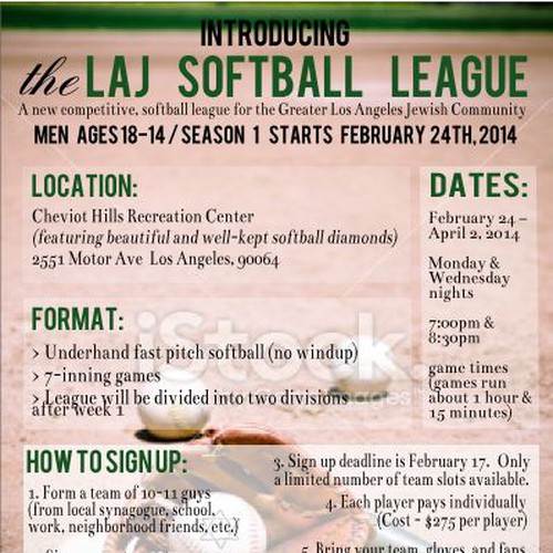 Create a simple, yet appealing flyer for a new private softball league ... Create a simple, yet appealing flyer for a new private softball league ...