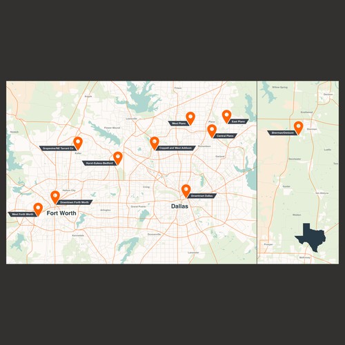 Designs | Branded Map with Franchise Locations | Illustration or ...