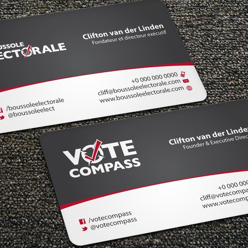 Vote Compass business card design | Stationery contest