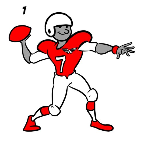 Create vintage football card cartoon icons for Gridiron View ...