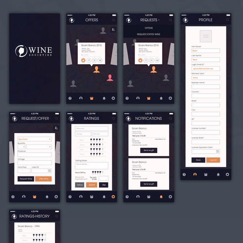 Designs | Create a viral app design for a very cool wine company! | App ...