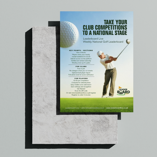 Designs | Design a Bold A5 Flyer for Leaderboard Live – Where Golf ...