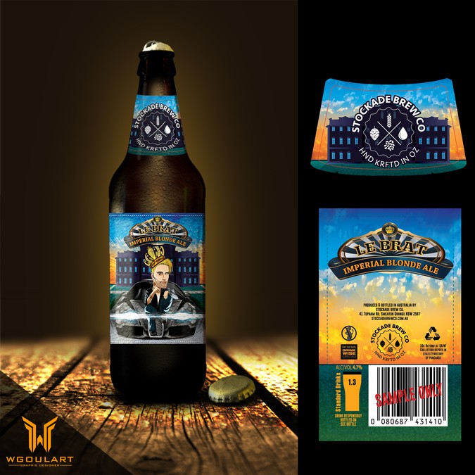 Create a crazy beer label for Le Brat Imperial Blonde | Product ...