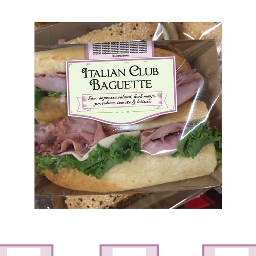 Create a fresh modern label for pre packaged sandwiches, wraps & rolls ...