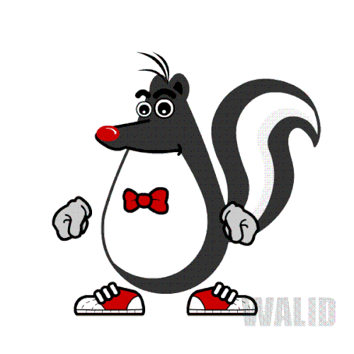 Create a funny and captivating animation for Stinky Skunk game ...