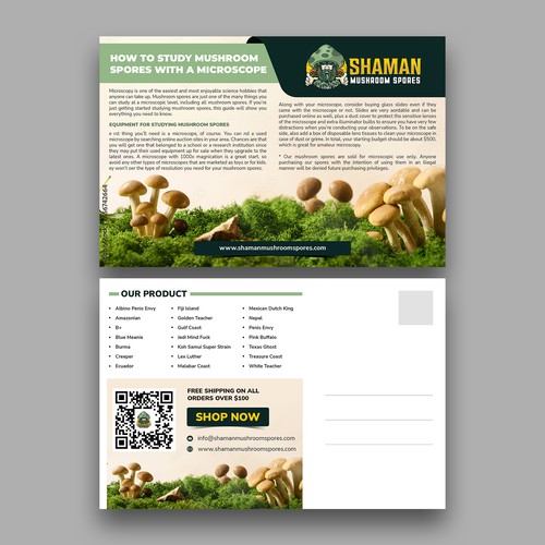 Designs | Magic mushroom informational packaging insert | Postcard ...
