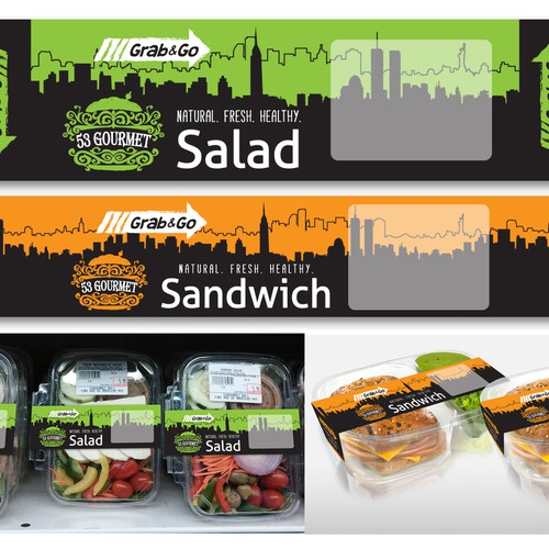 Premade grab & go Sandwich labels and Salad labels. | Product label contest